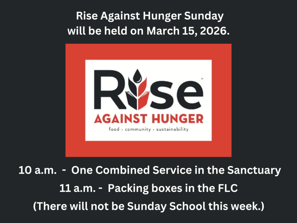 Rise Against Hunger – March 15, 2026 | Dallas First UMC